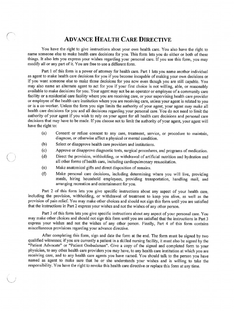 9 Advance Health Care Directive | PDF