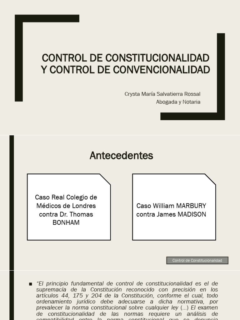 Control Constitucional y Control de Convencionalidad | PDF ...