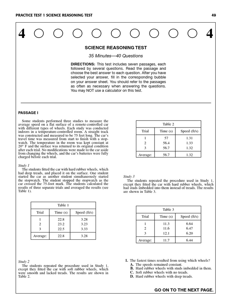 Science Reasoning Practice Test | PDF | Pluto | Planets