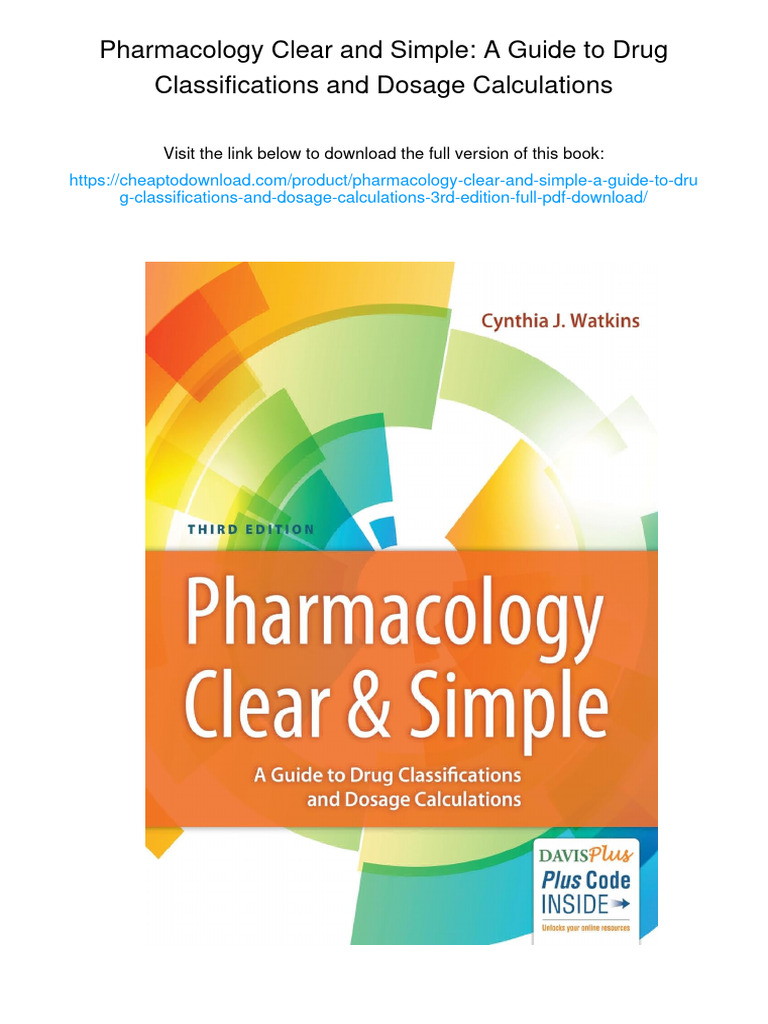 Pharmacology Clear and Simple: A Guide To Drug Classifications and ...
