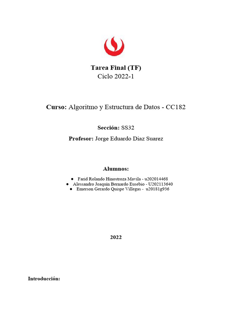 TF Algoritmos Grupo7 | PDF | Cadena (informática) | Algoritmos