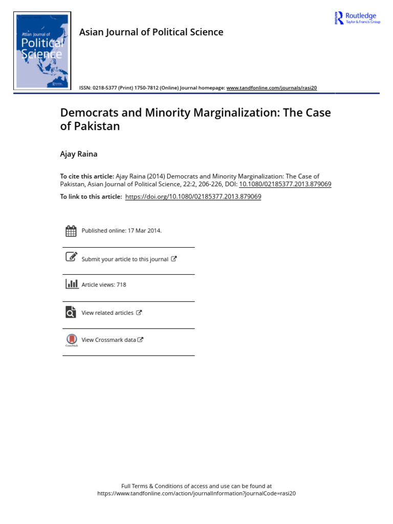 Democrats and Minority Marginalization The Case of Pakistan | PDF ...