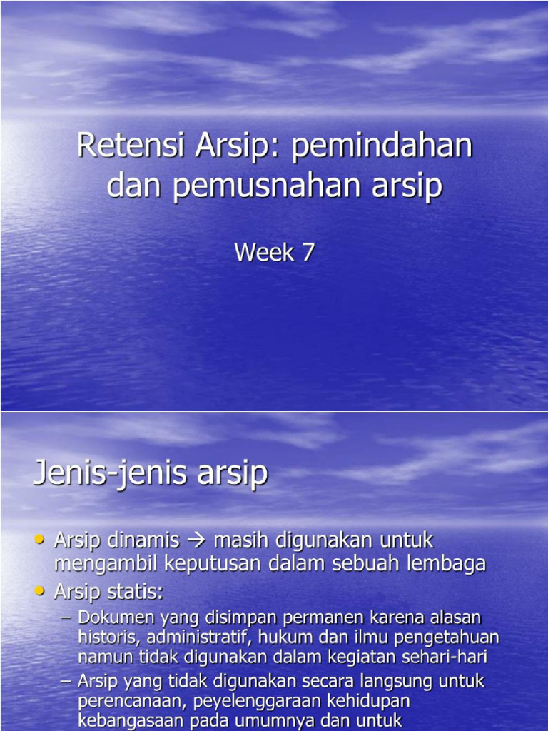 Retensi Arsip | PDF