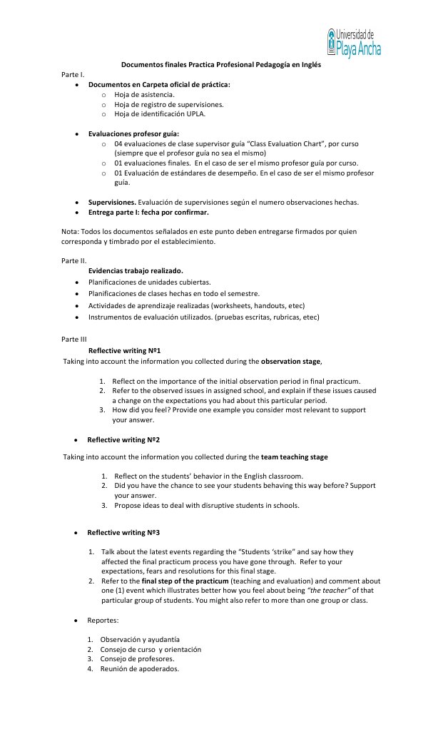 Documentos Finales Practica Profesional Pedagogía en Inglés | PDF