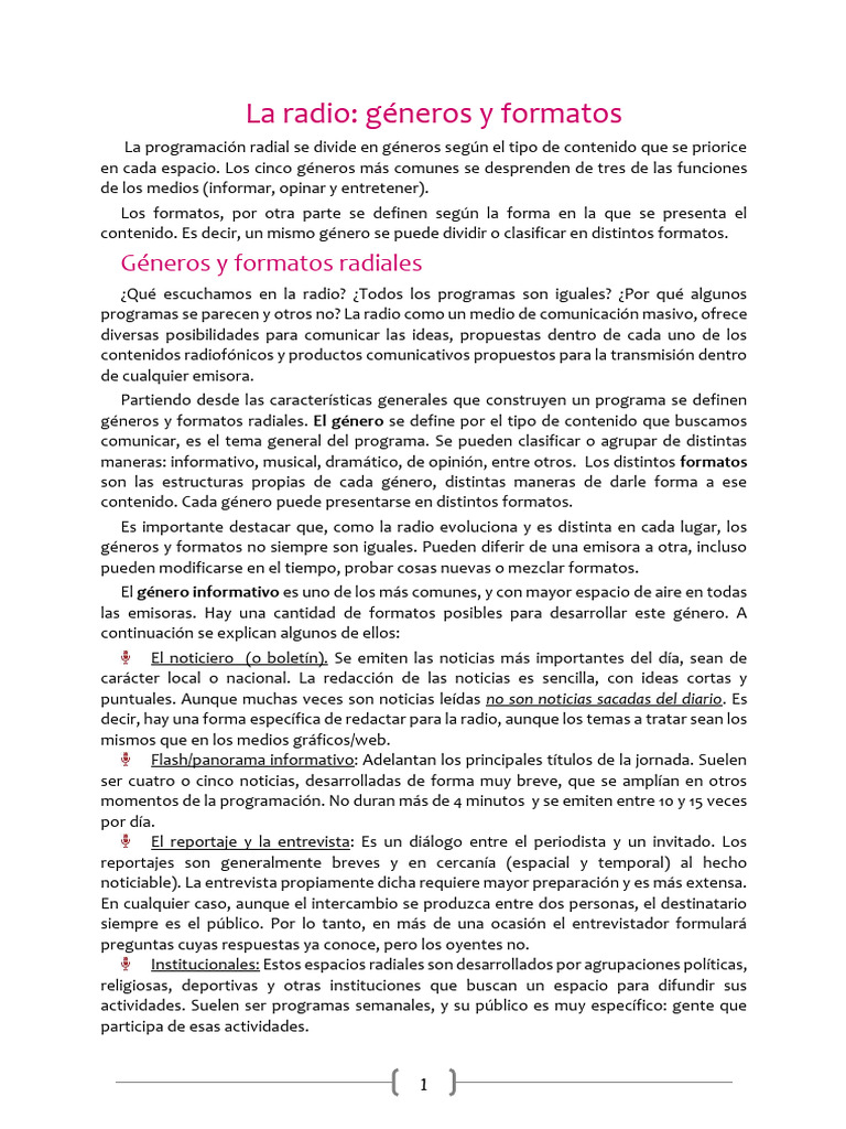 Radio - Medios de Com - 5to Bocen A y B | PDF | Radiodifusión ...