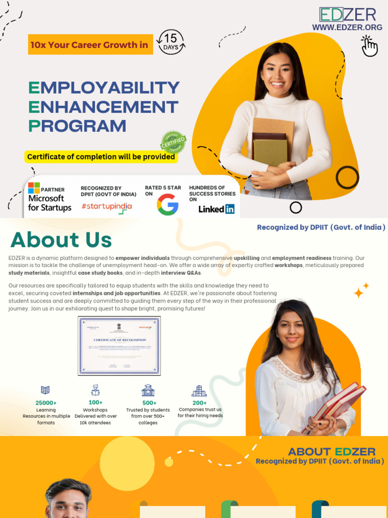 EDZER Employability Enhancement Programme (15 Days) | PDF | Linked In ...