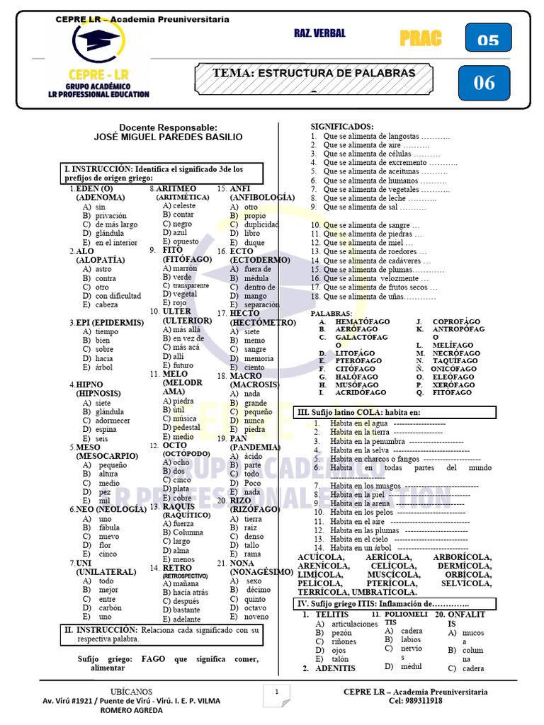 6. ESTRUCTURA DE PALABRAS - copia | PDF