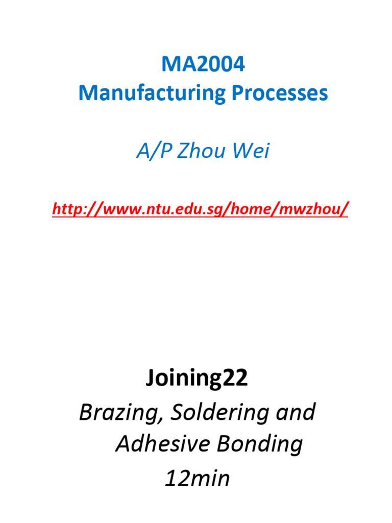 Joining Part 3 Brazing Soldering Adhesive Bonding Pdf