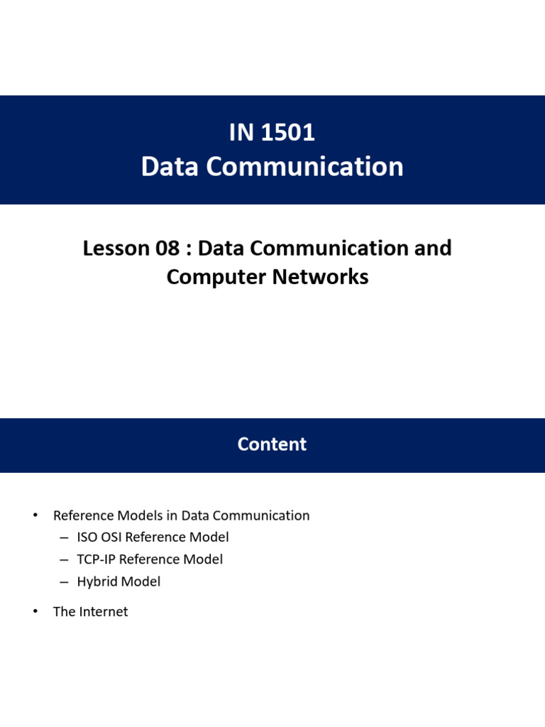 IN 1501 Data Communication and Computer Networks | PDF | Osi Model ...