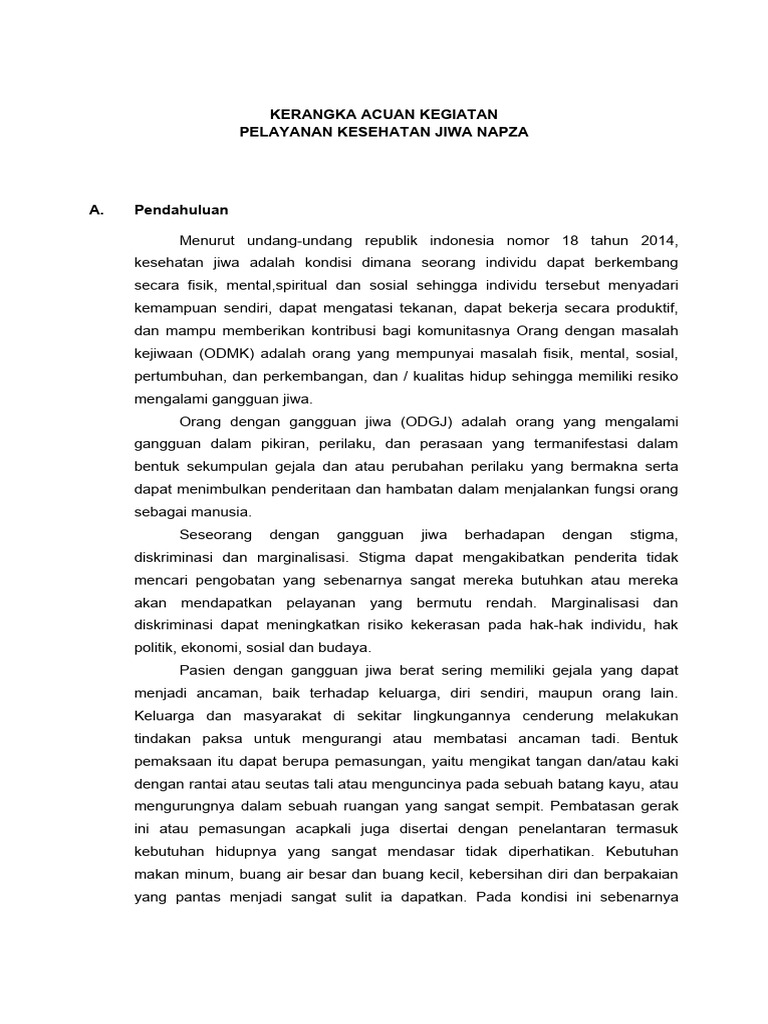 KAK. Keswa | PDF | Pengembangan Diri | Kesehatan Holistik