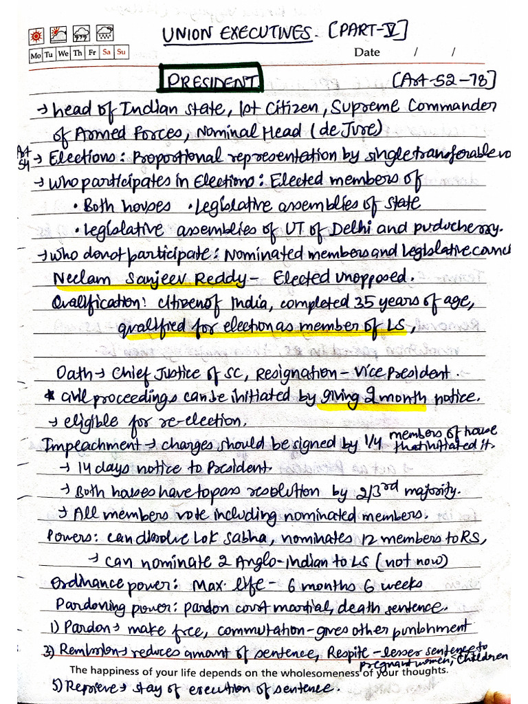 President PM Polity Notes | PDF