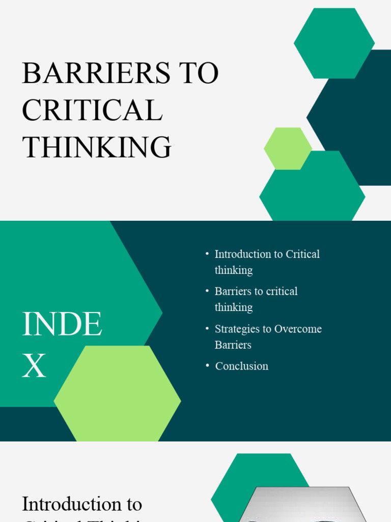 Overcoming Barriers to Critical Thinking | PDF | Critical Thinking ...