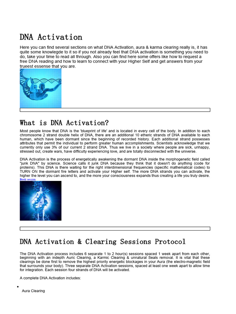 DNA Activation | PDF | Karma | Dna