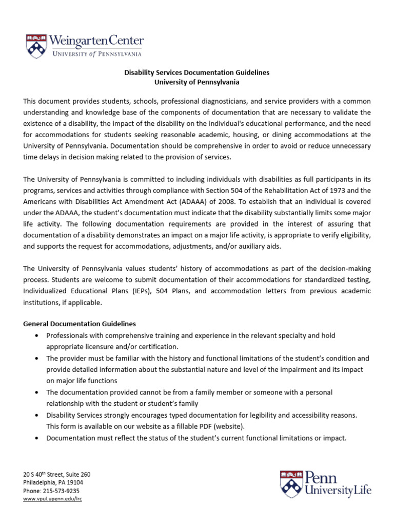 Documentation Guidelines Form Fillable UD | PDF | Individualized ...