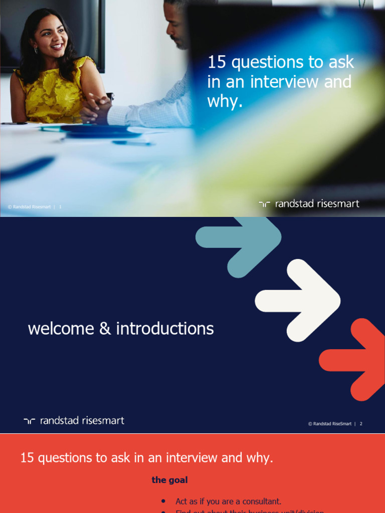 15 Questions To Ask in An Interview and Why.: © Randstad Risesmart - 1 ...