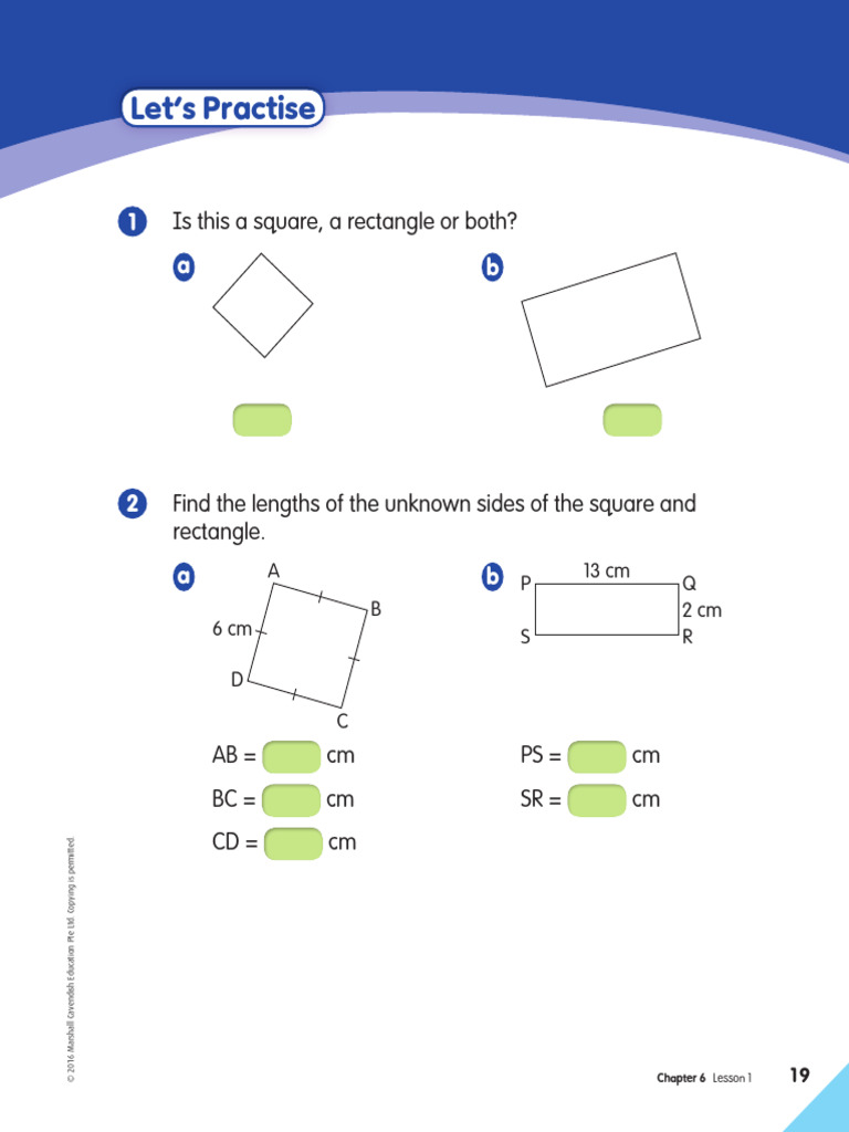 Let's Practise: Is This A Square, A Rectangle or Both? | PDF | Rectangle | Elementary Geometry
