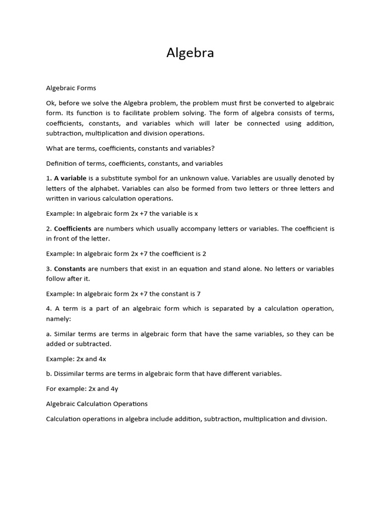 ALJABAR | PDF | Variable (Mathematics) | Algebra