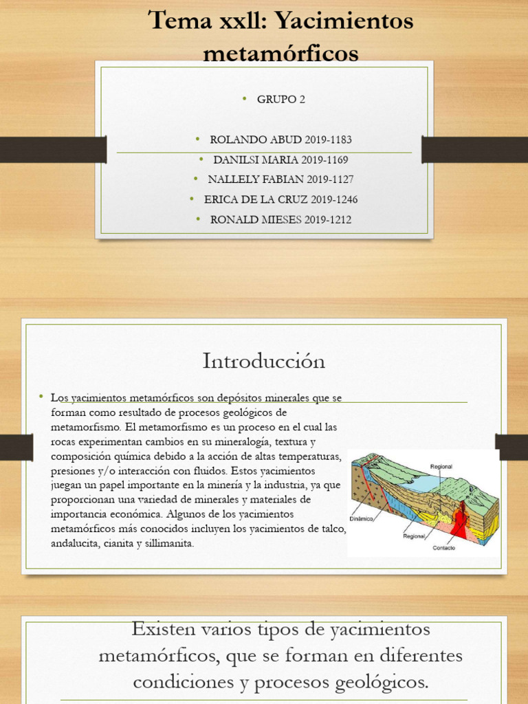 Yacimientos Metamorficos | PDF | Minerales | Mineralogía