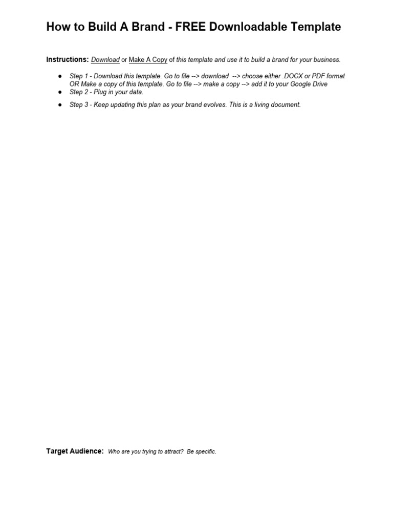 How to Build A Brand | Download Free PDF | Brand | Target Audience
