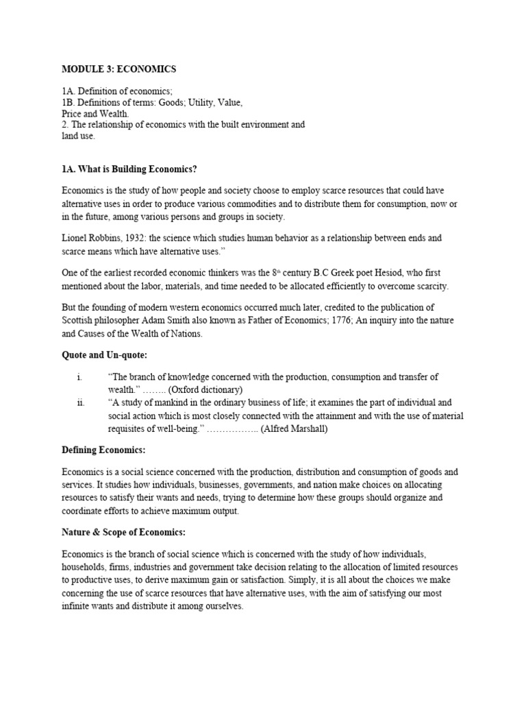 Introduction To Building Economics | PDF | Utility | Economics