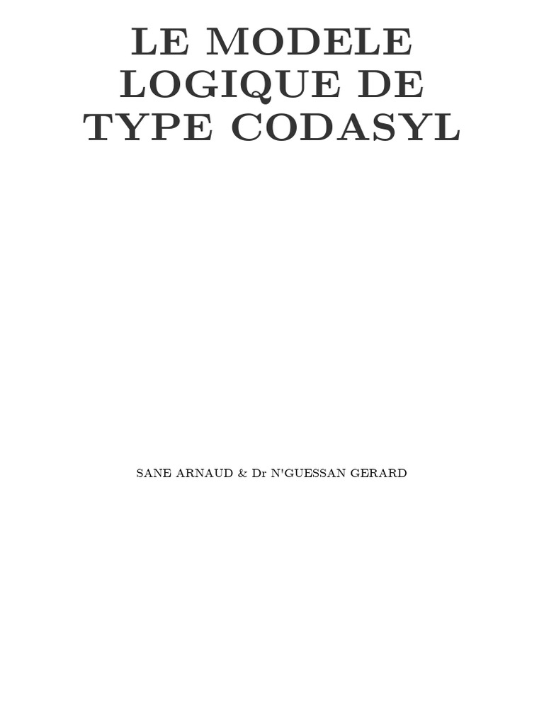 Concepts du Modèle Logique Codasyl | PDF | Définition