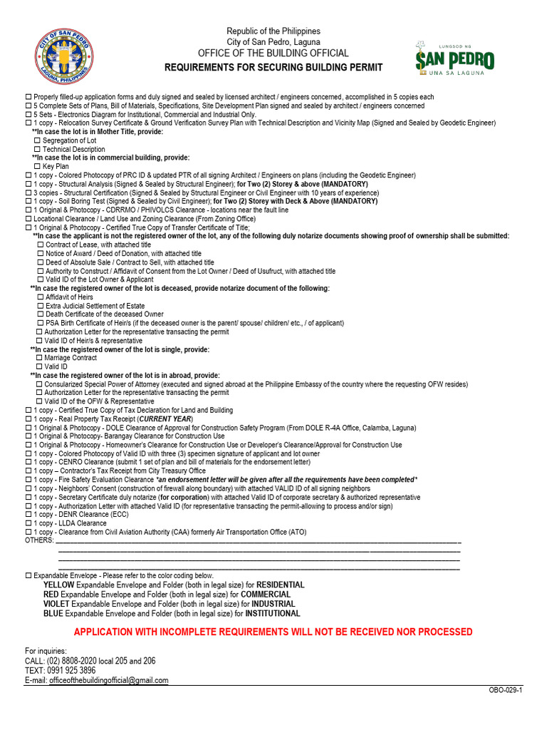 San Pedro Building Permit Requirements | PDF | Plumbing | Deed