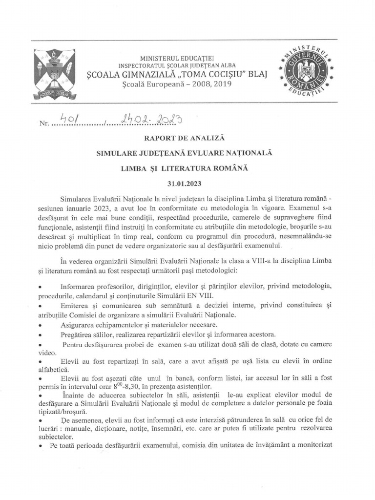 Raport de Analiza Simulare EN | PDF