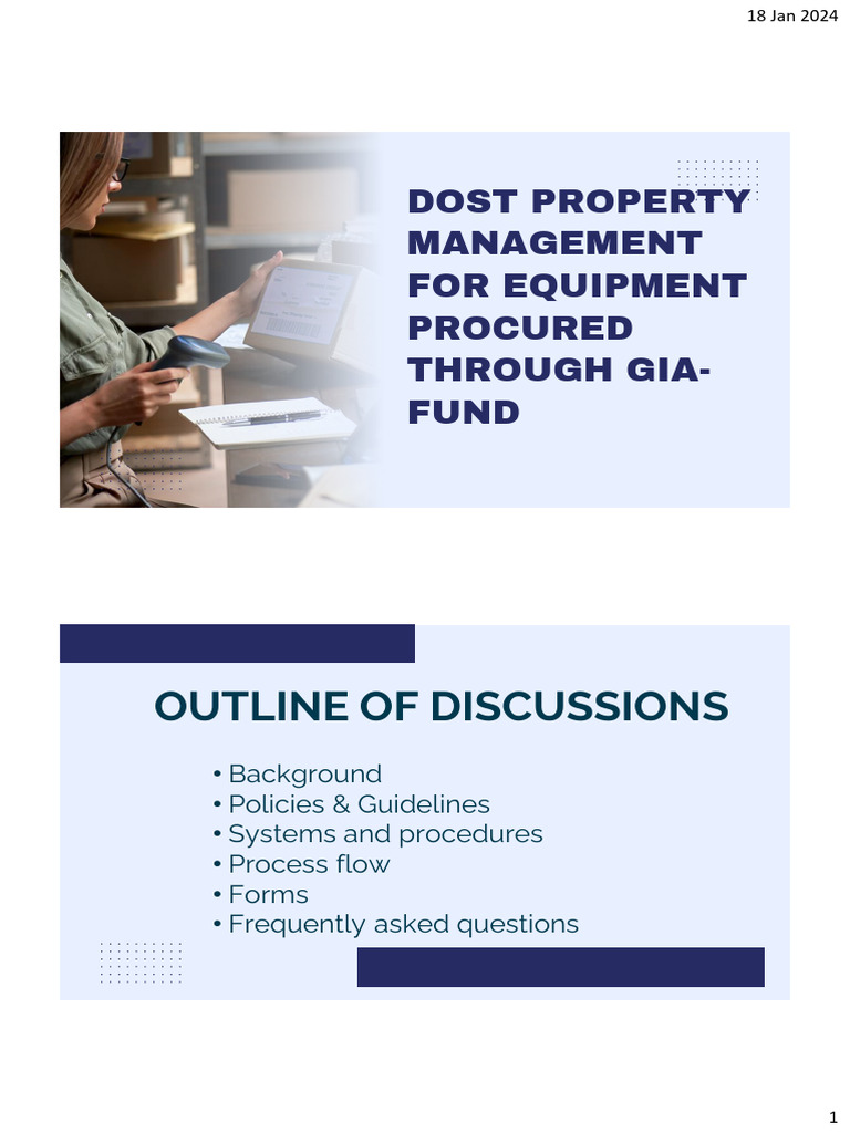 DOST-GIA Property Management Guidelines | PDF | Business | Technology ...