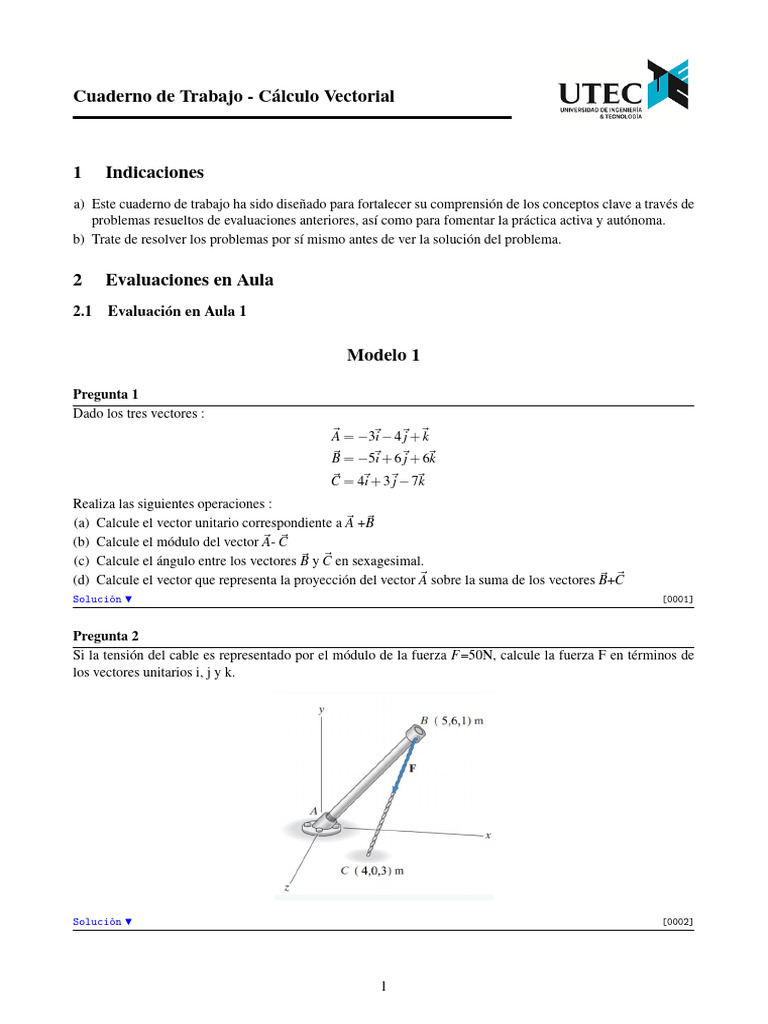 Cuaderno de Trabajo Cálculo Vectorial | PDF | Vector Euclidiano | Integral