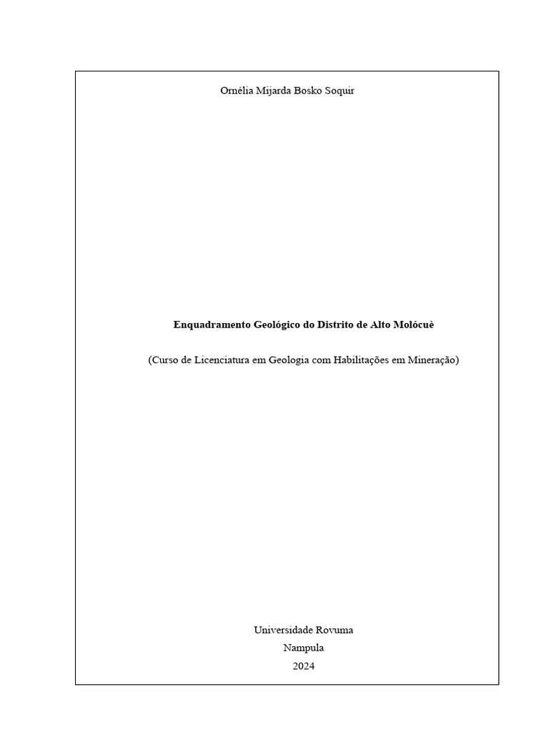 Molocue Ornélia | PDF | Rochas | Minerais