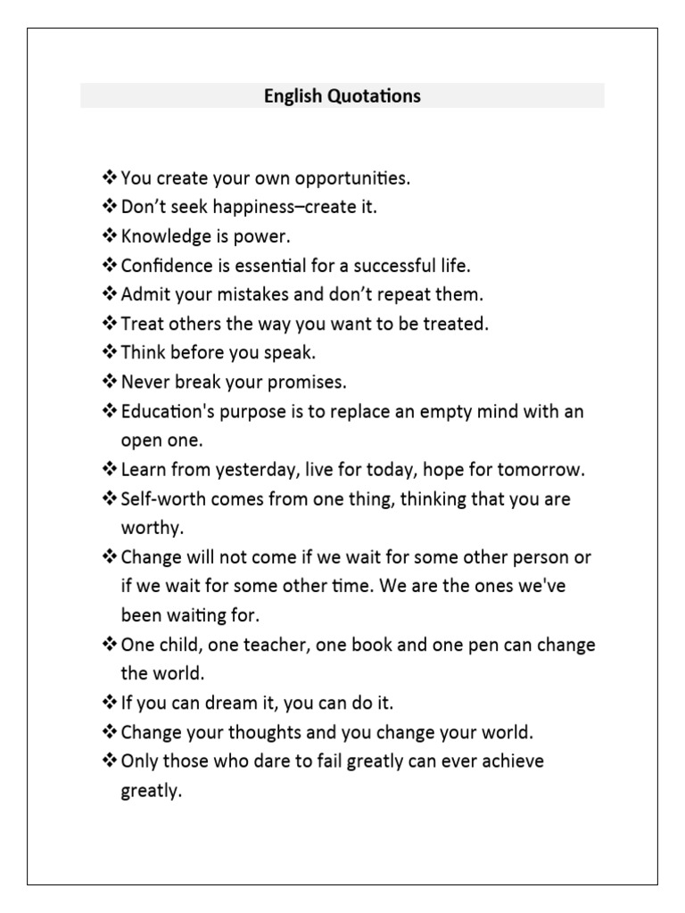 English Quotations | PDF