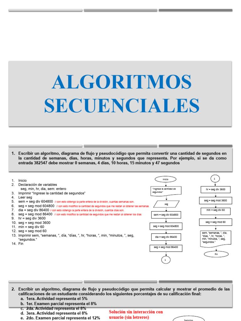 02-2 Algoritmos Secuenciales - 01 | PDF | Algoritmos | Algoritmos y Estructuras de Datos