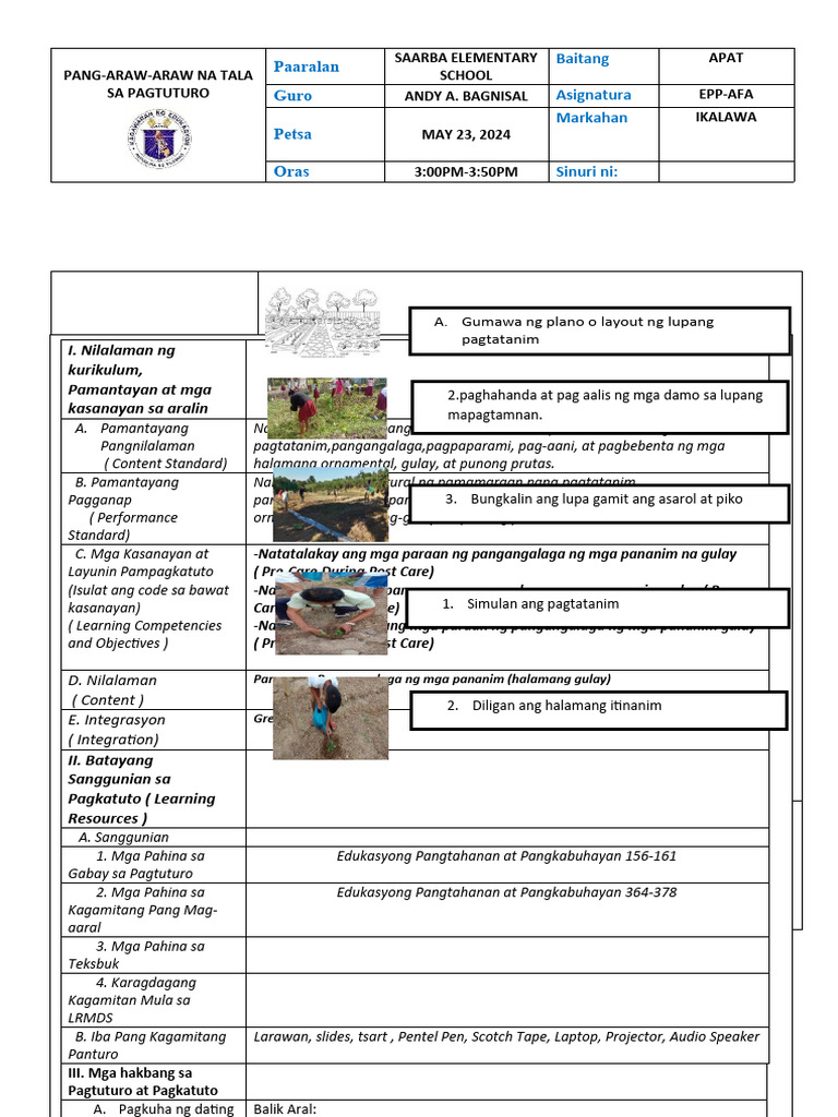 Epp FCS LESSON EXEMPLAR | PDF