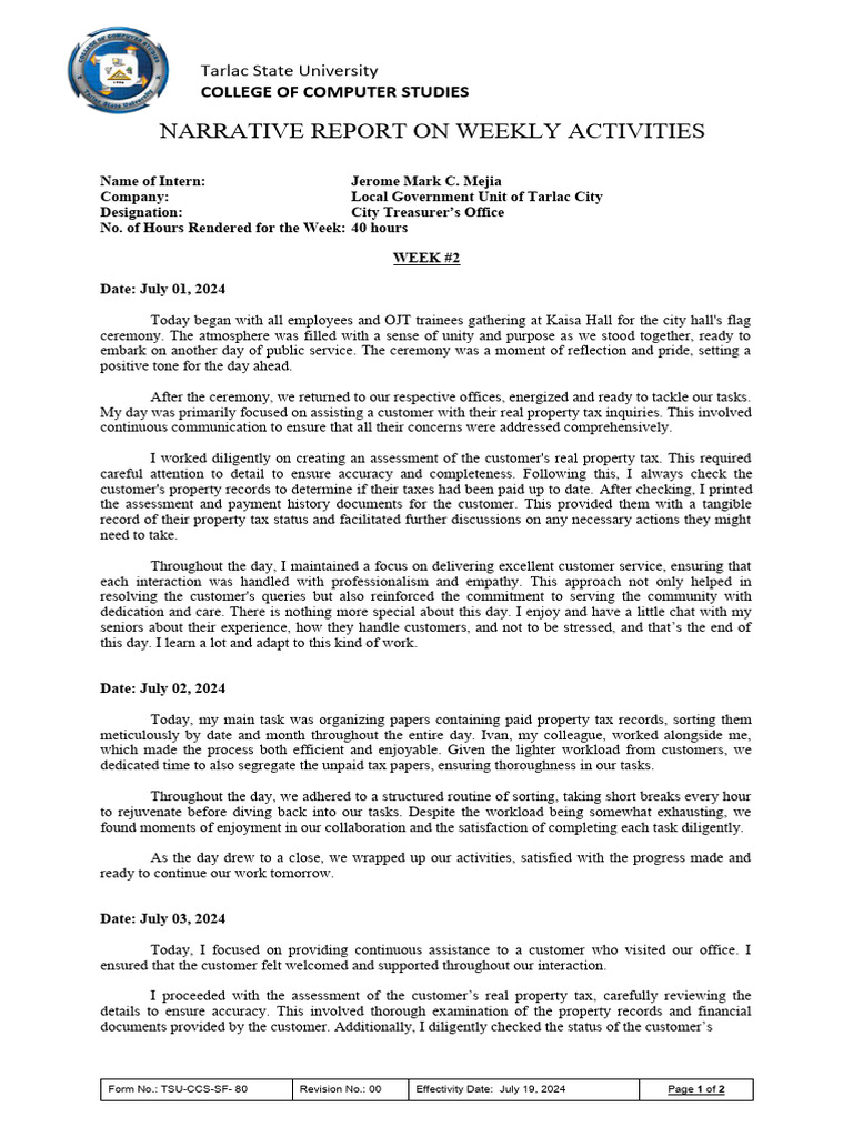 Week 2 Narrative | PDF | Taxes