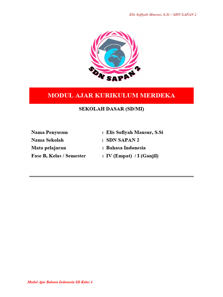 Modul Ajar INDO BAB 1 SM 1 | PDF