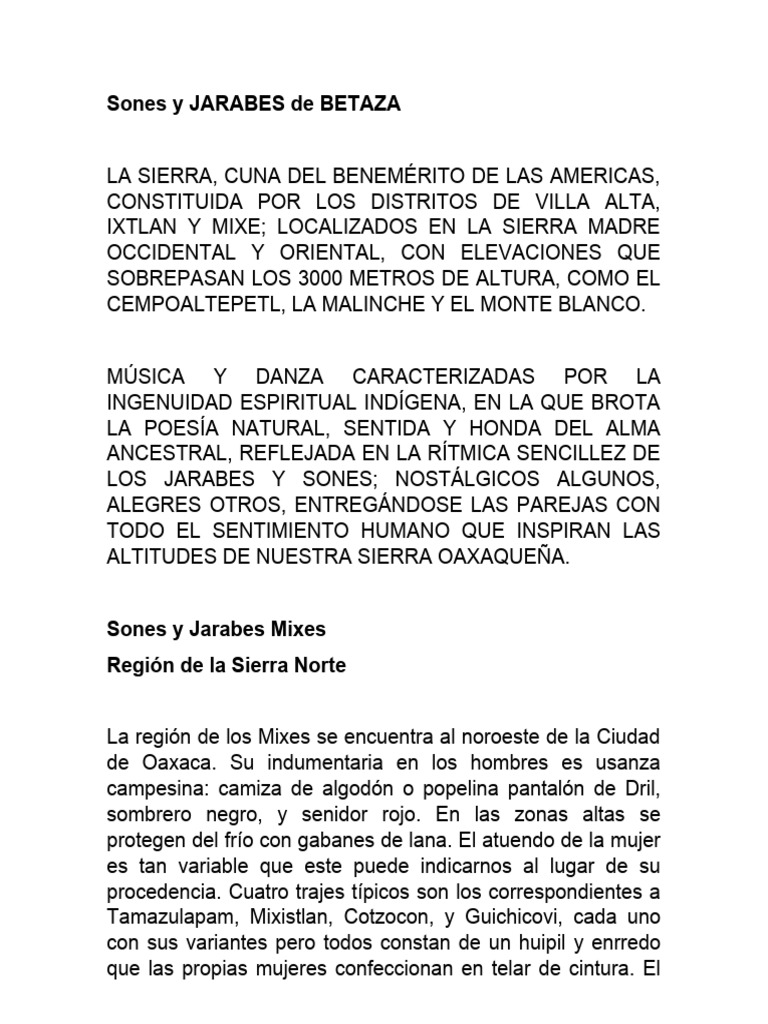 Sones y JARABES de BETAZA | PDF | Arte