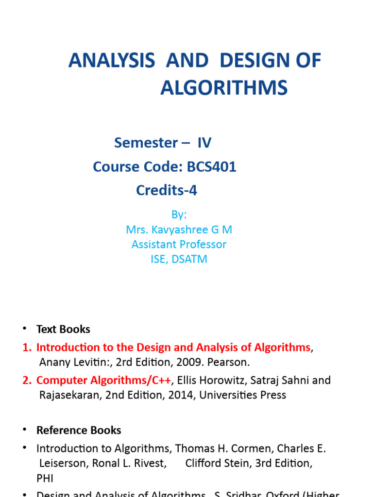 ADA - Module 1 | PDF | Matrix (Mathematics) | Algorithms ADA - Module 1 | PDF | Matrix (Mathematics) | Algorithms