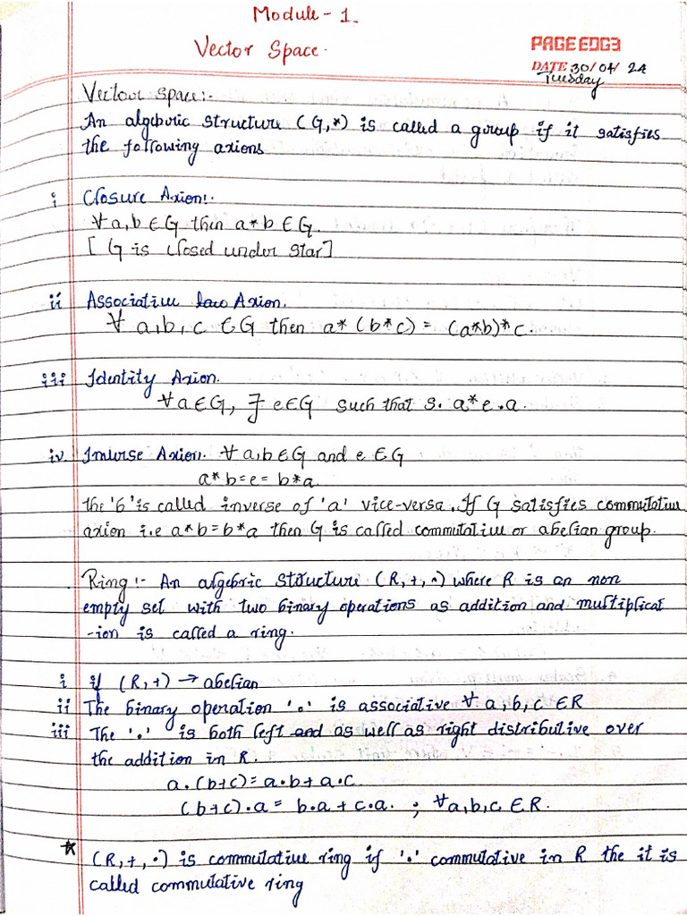 Linear Algebra Notes | PDF Linear Algebra Notes | PDF