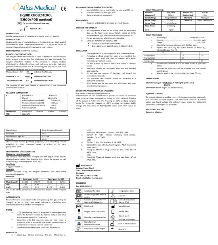 Ppi1444a01 Cholesterol Liquid (Ghod-Pod) Rev A | PDF | Cholesterol ...