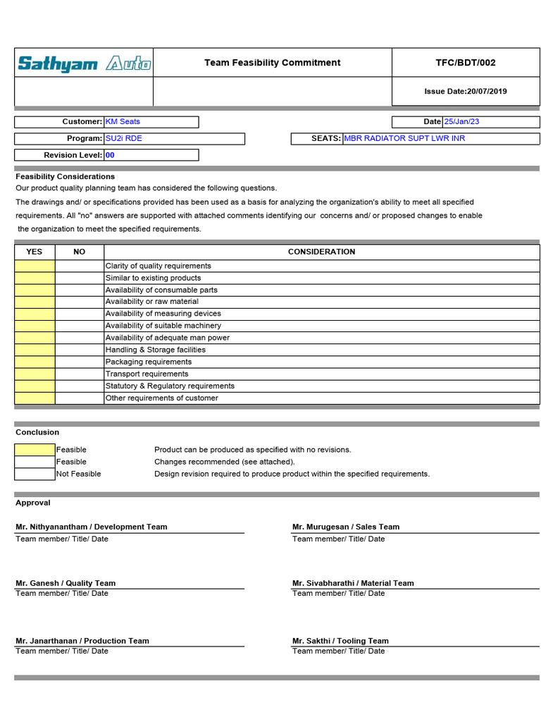 KMS Format - Change Team Feasibility-SU2i RDE | PDF | Packaging And ...