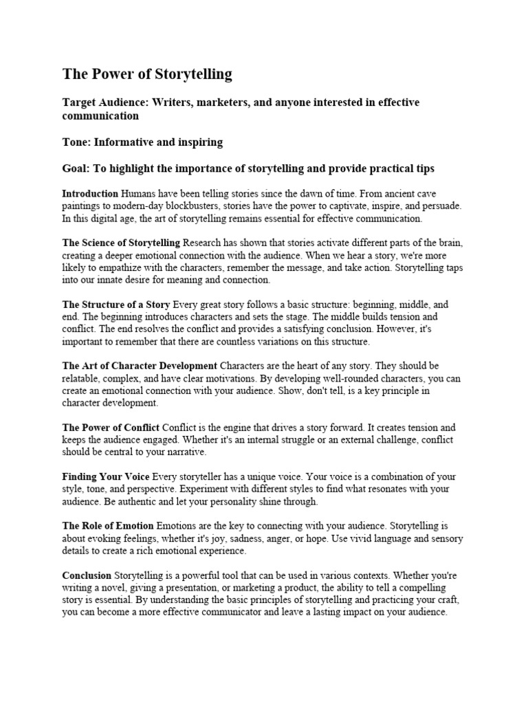 The Power of Storytelling | PDF | Storytelling | Emotions