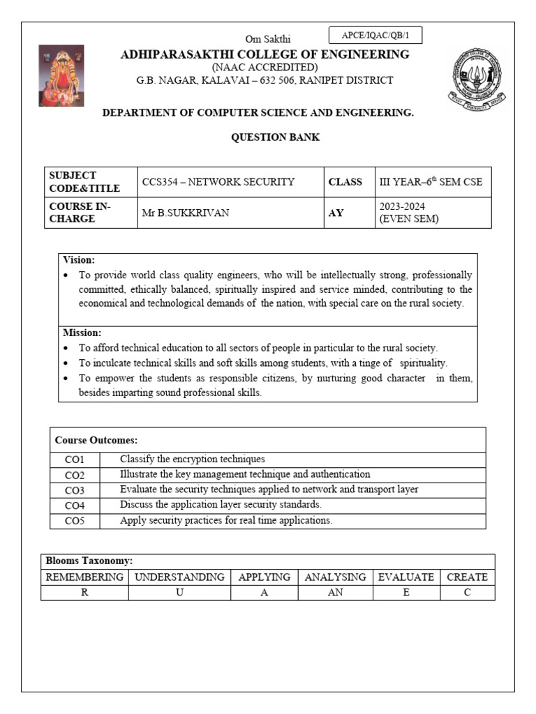 Network Security Question Bank | PDF | Transport Layer Security ...