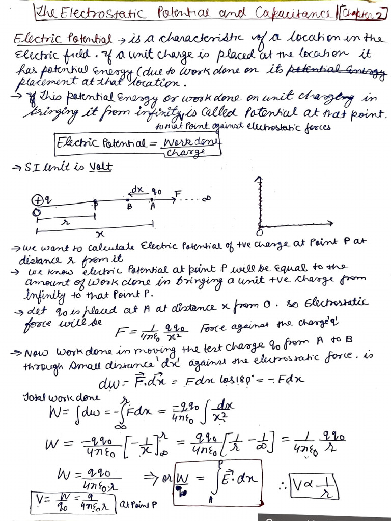 Electric Potential and Capacitance | PDF