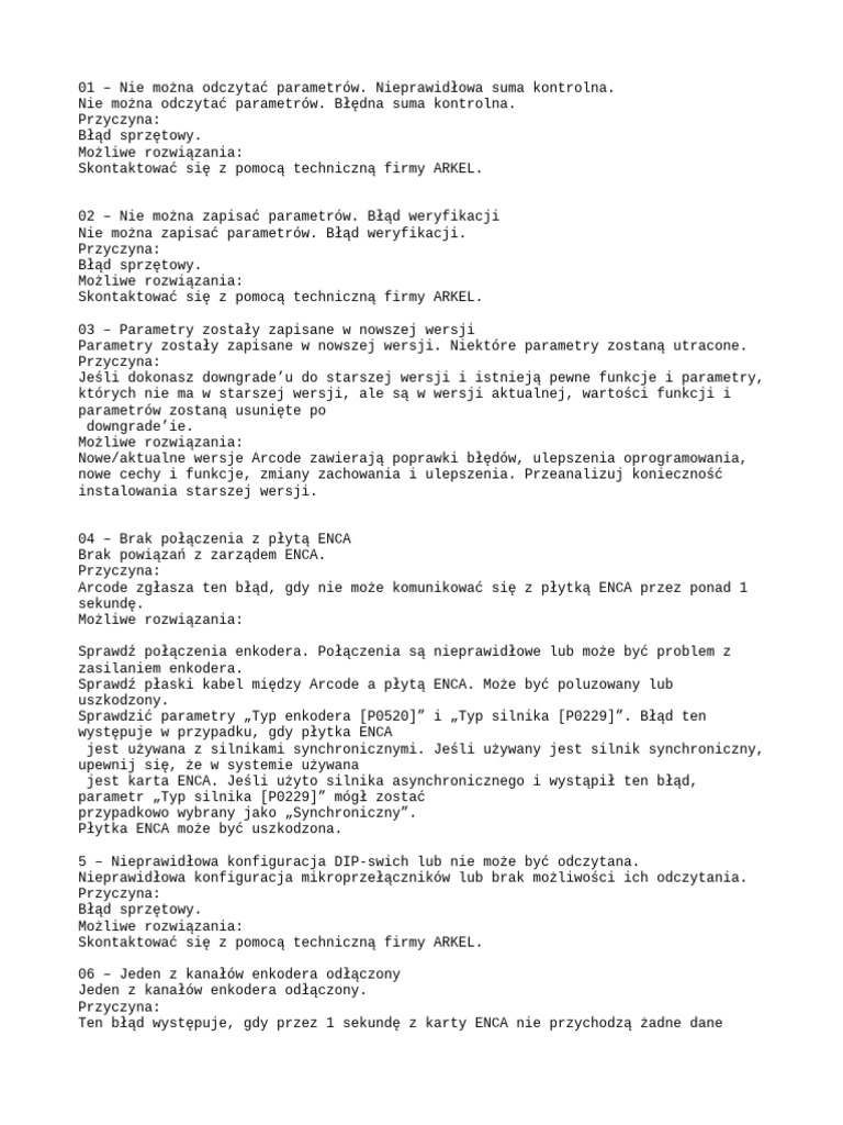 Arkel Błędy | PDF