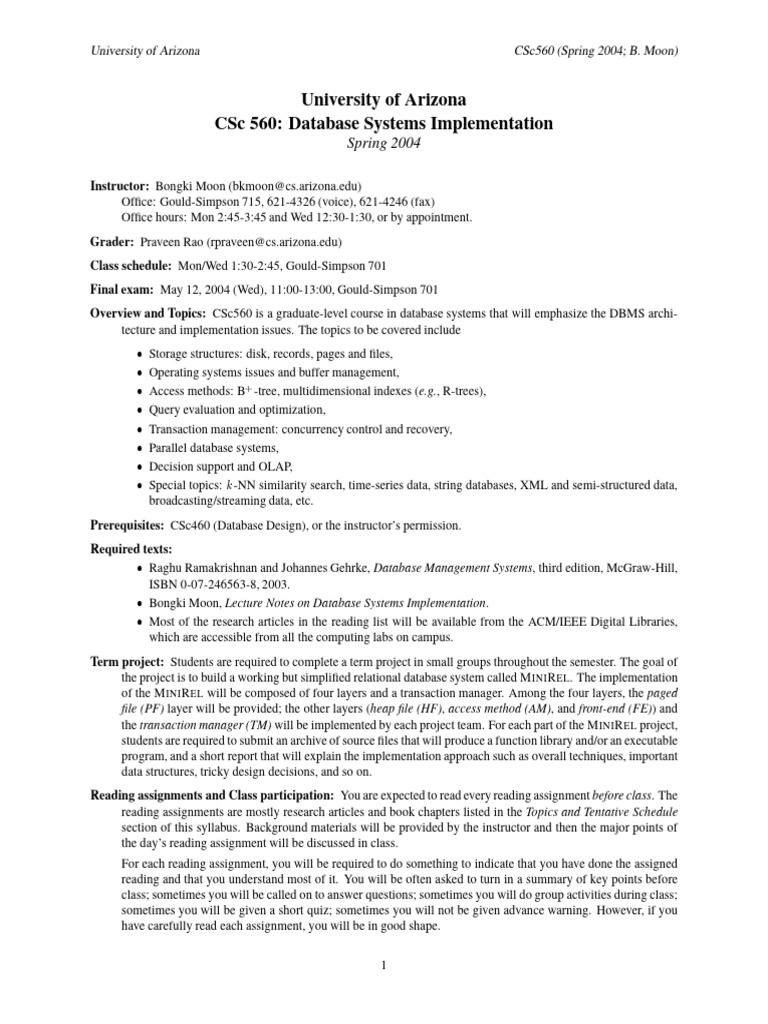 Syl 560 S 04 | PDF | Databases | Database Transaction