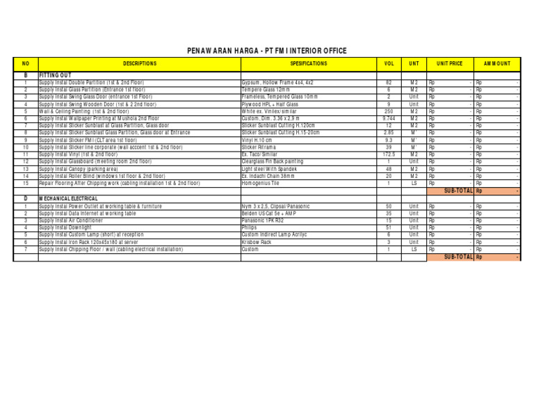 Fit Out & Me PT Fmi | PDF | Components | Building Engineering