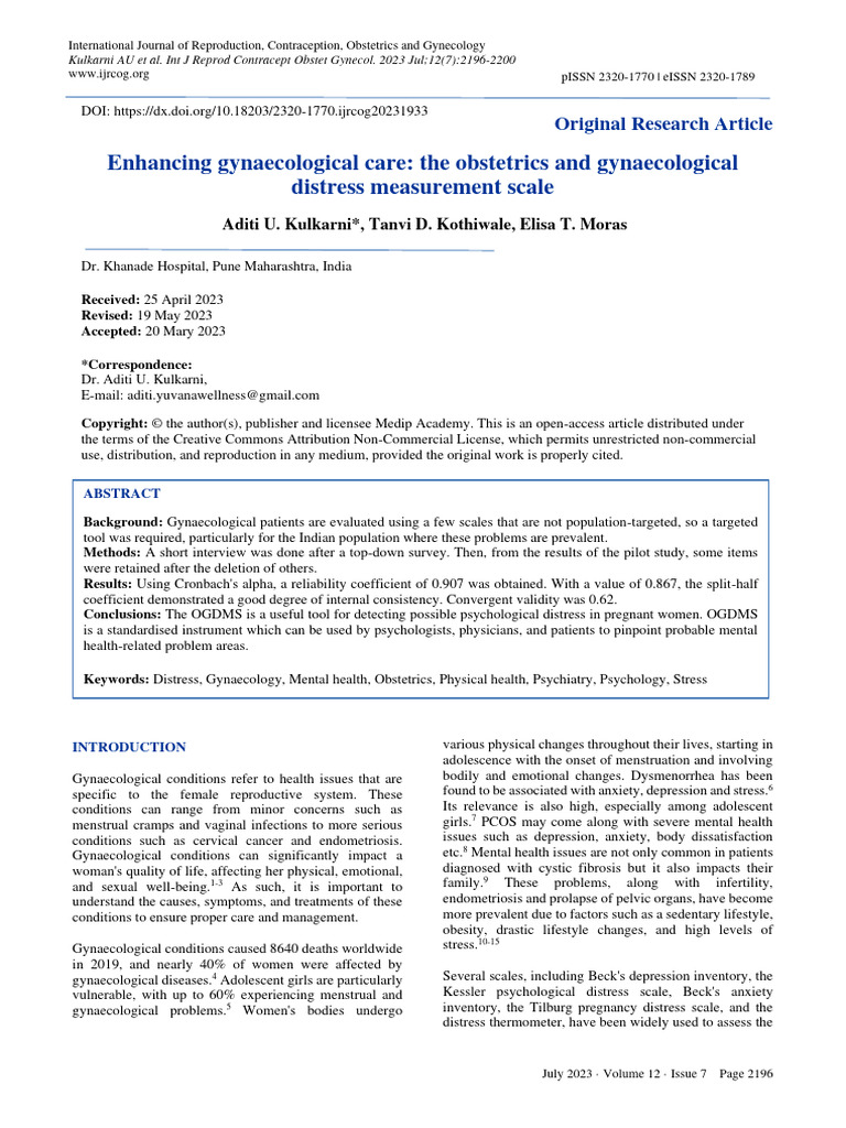 Enhancing - Gynaecological - Care - The - Obstetrics - and - G Research ...