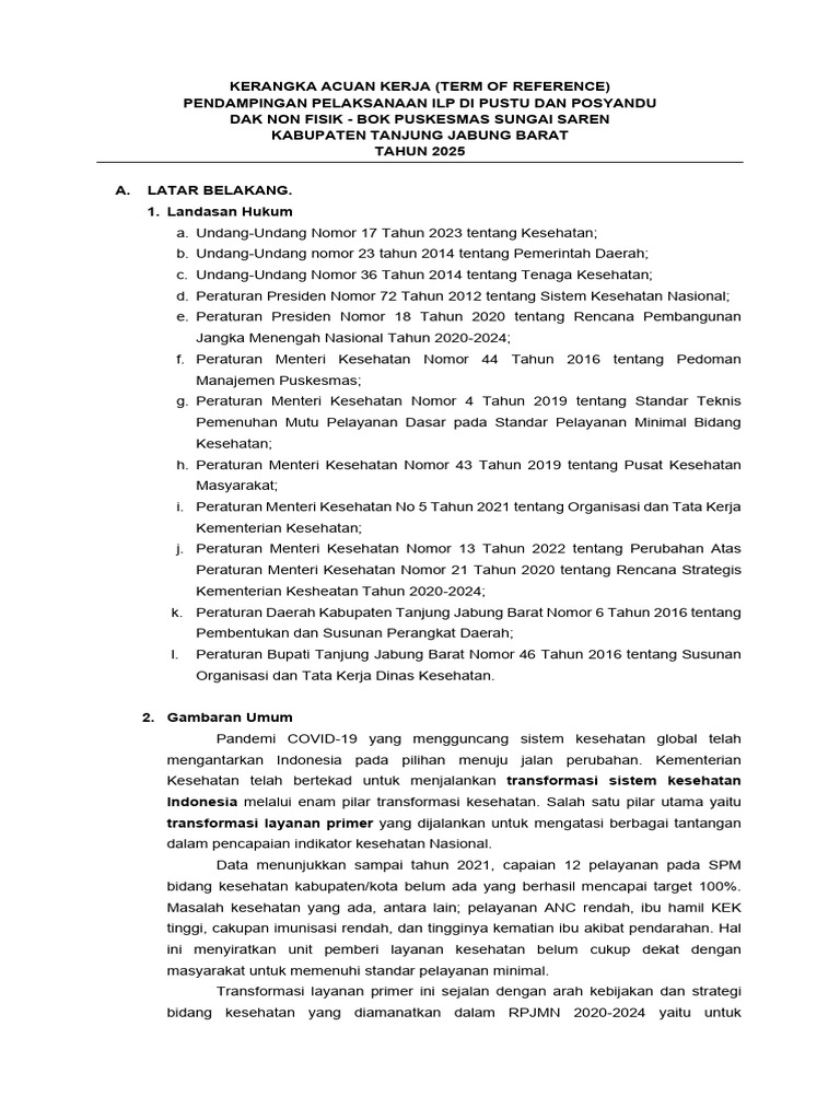 Pendampingan ILP di Pustu dan Posyandu | PDF