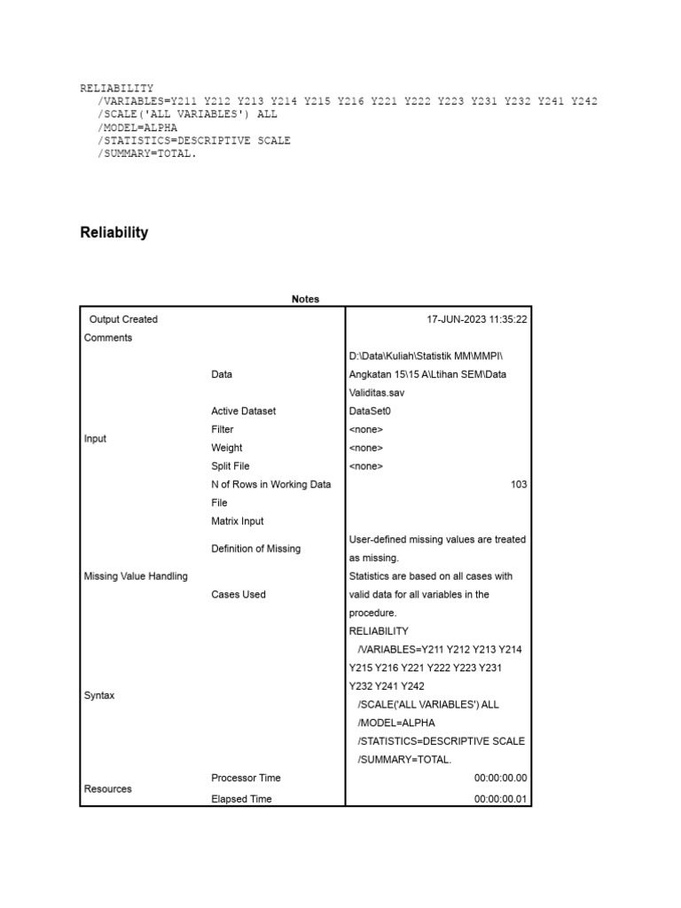 Hasil Uji Validitas Pdf Statistics Variance 2358