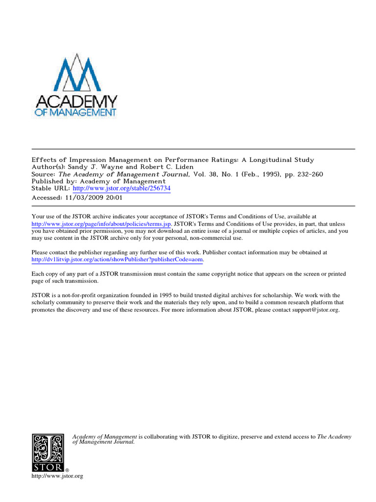 8a - Effects of Impression Management On Performance Ratings | PDF ...